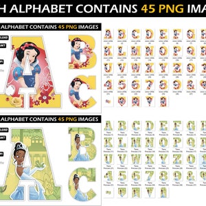 450 IMAGES - 10 Princess Alphabets Different Backgrounds Png - Princess ...