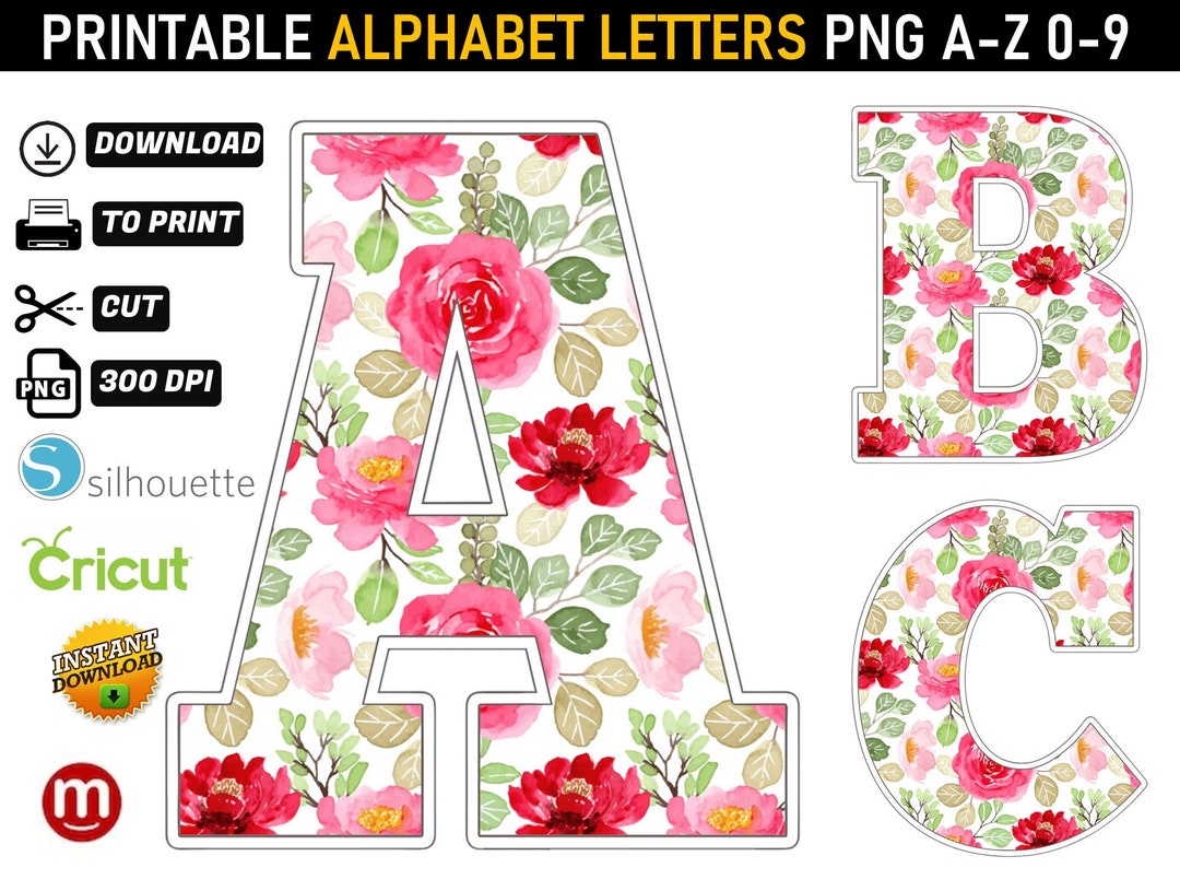 Flower Alphabet PNG Flower Letters Png Flower Font Flower Birthday ...
