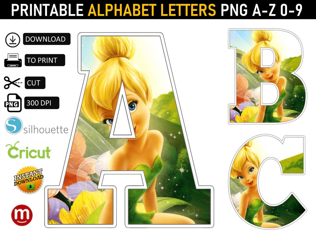 Tinkerbell Alphabet PNG - Tinkerbell Birthday Banner - Tinkerbell Party ...