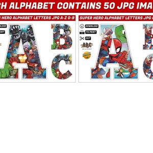 500 IMAGES - 10 Different Superhero Alphabets - Superhero Wall Letters ...