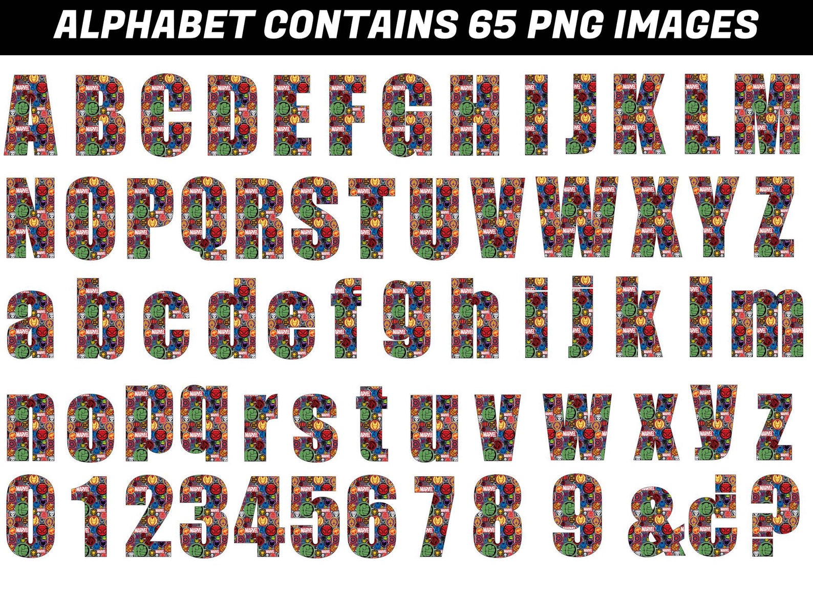 Superhero Alphabet PNG Superhero Sublimation Superhero Letters Png 65 ...