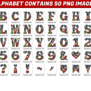Superhero Alphabet Png - Superhero Birthday Banner - Superhero Alphabet ...
