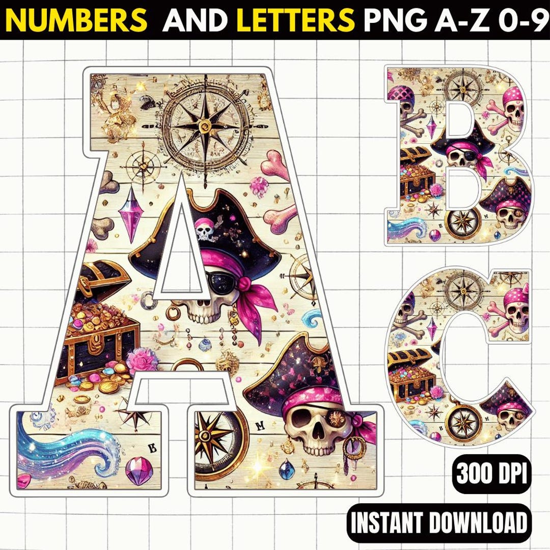 Pirate Girl Alphabet PNG - Pirate Girl Alphabet - Pirate Girl Letters ...
