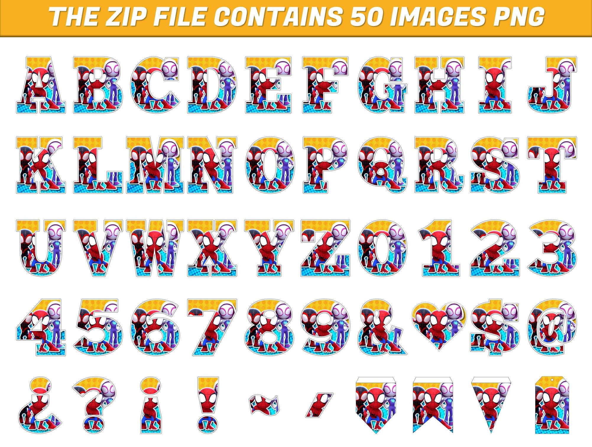 Spidey Birthday Spiderman Alphabet PNG Amazing Spiderman - Etsy México