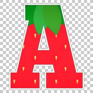 Strawberry Alphabet PNG - Strawberry Birthday Banner - Strawberry ...