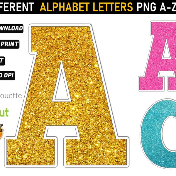 Glitter Letters - Etsy