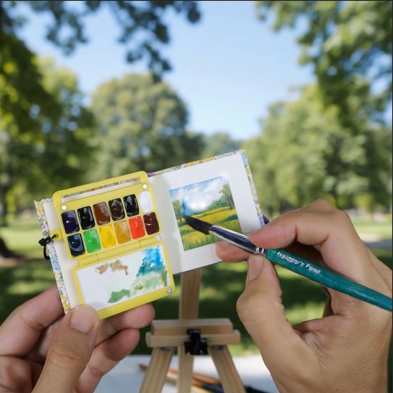 Travel Watercolor Gift Set in Mini Suitcase | Portable Art Kit | Gift ...