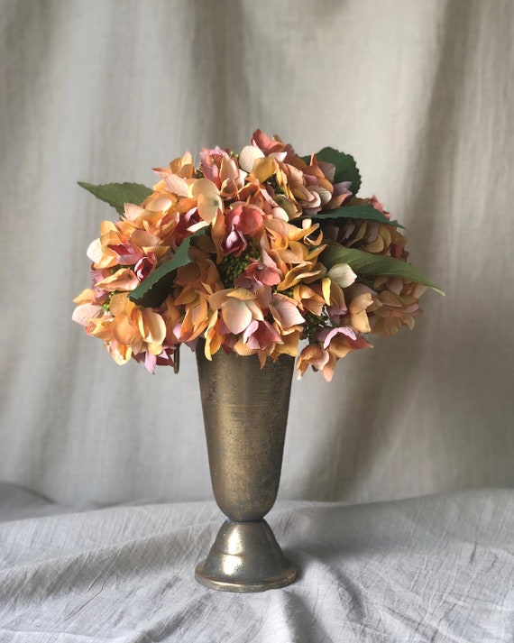 Real Touch Hydrangea Luxury Orange Artificial Flower | Etsy