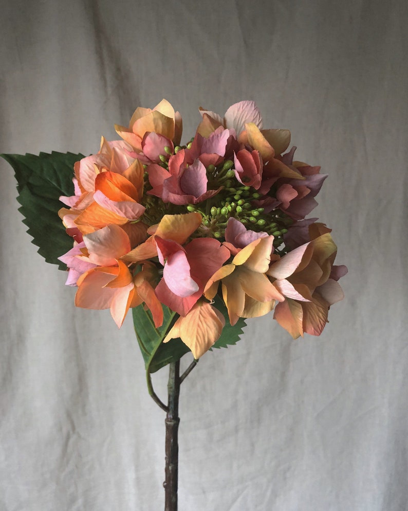 Real Touch Hydrangea Luxury Orange Artificial Flower - Etsy