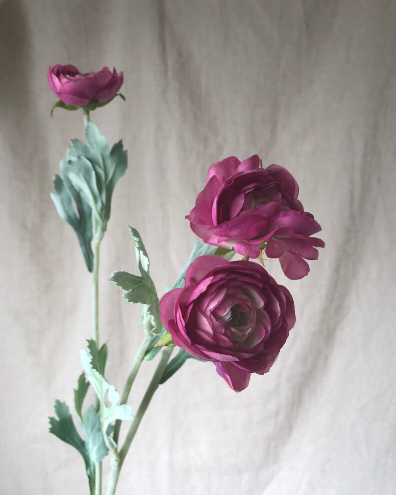 Ranunculus Rose Tulip Real Touch Pink White Artificial Floral - Etsy