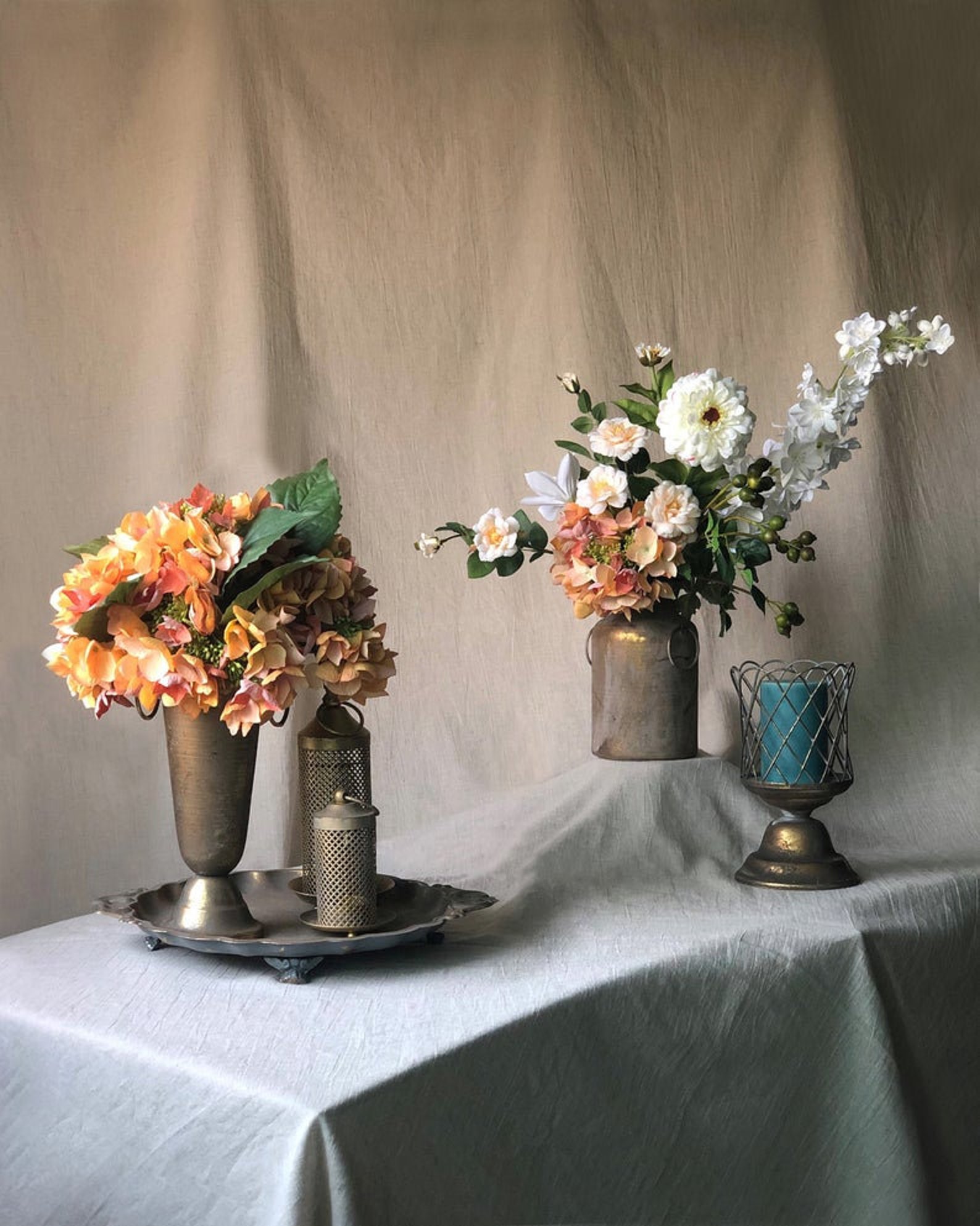 Real Touch Hydrangea Luxury Orange Artificial Flower - Etsy