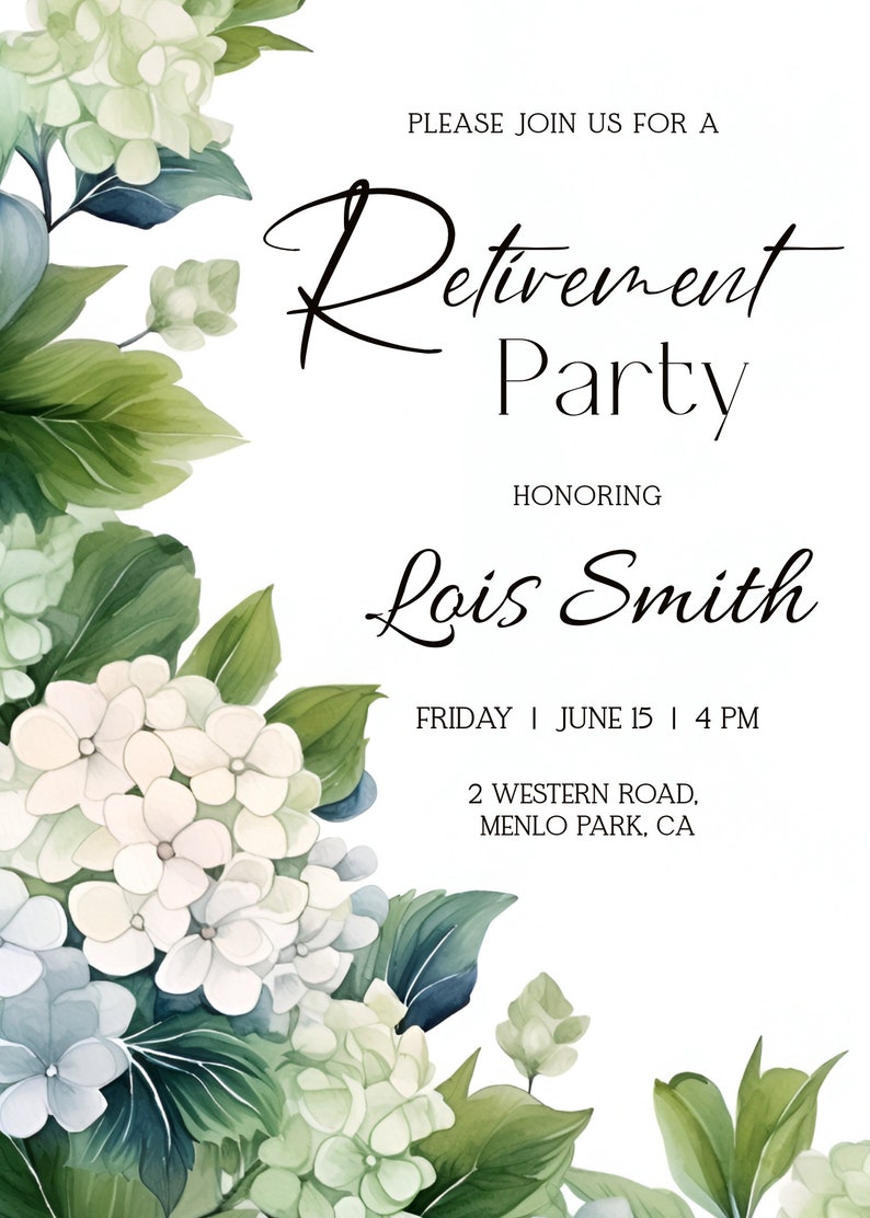 Retirement Invitation Editable Template, Retirement Party Digital ...
