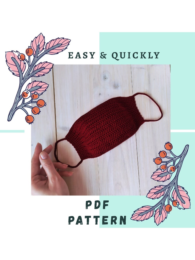 Super easy crochet face masks pattern PDF easy face mask | Etsy