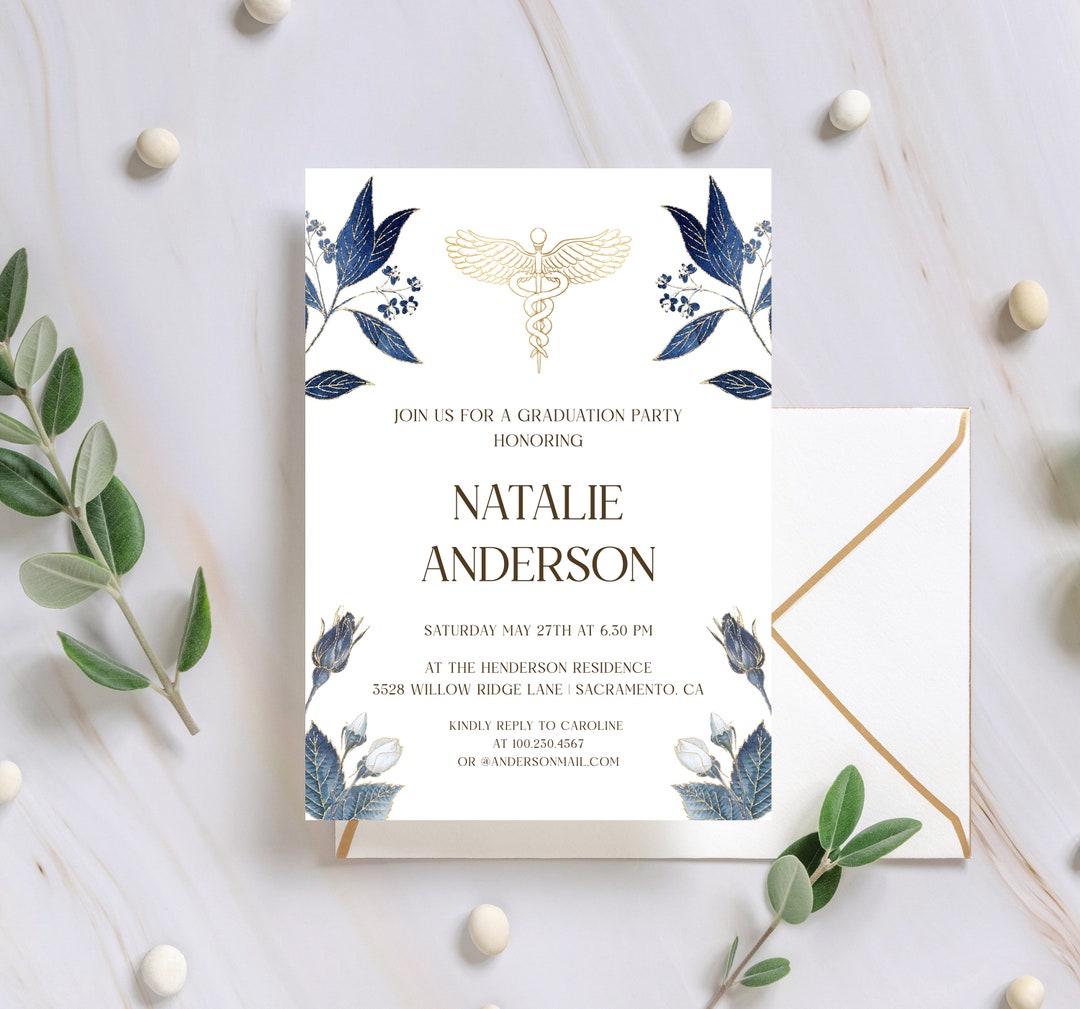 Medical Graduation Invitation, Nursing School Invitation Party Card ...