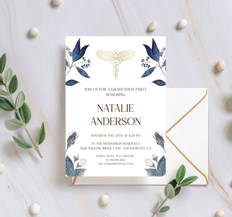 Medical Graduation Invitation, Nursing School Invitation Party Card ...