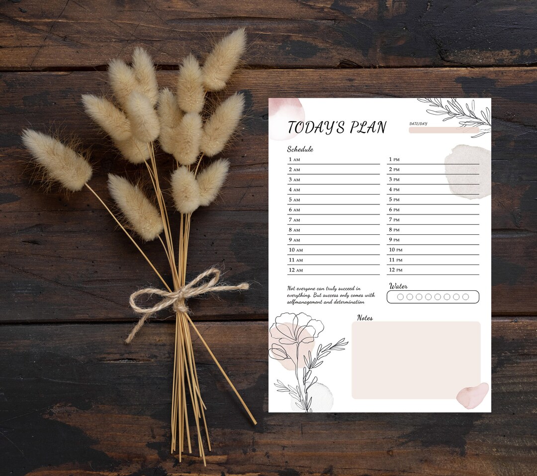 Daily Planner Printable Daily Checklist Pink to Do List - Etsy