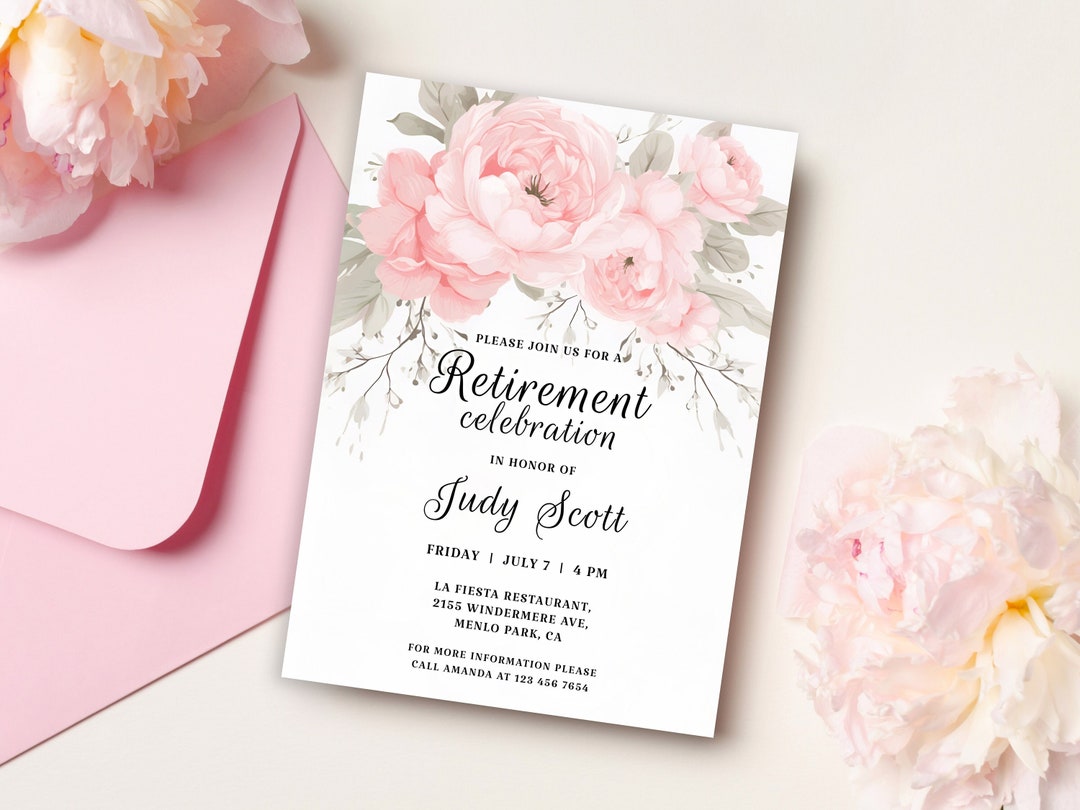 Retirement Invitation Editable Template, Retirement Party Digital ...