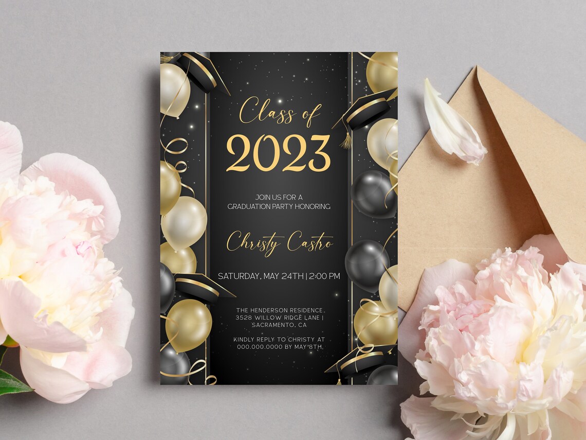 Class of 2023 Graduation Party Invitation Template, Graduation Save the ...