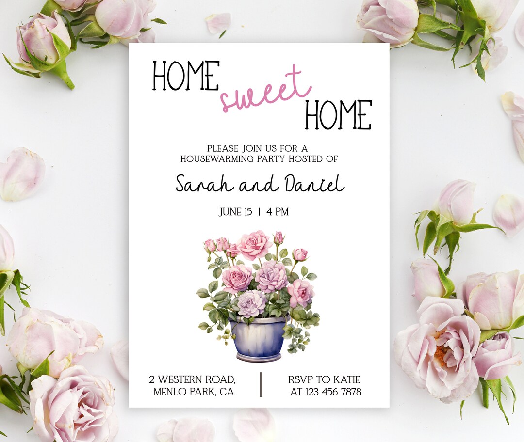 Home Sweet Home Housewarming Invitation Editable Template, House ...