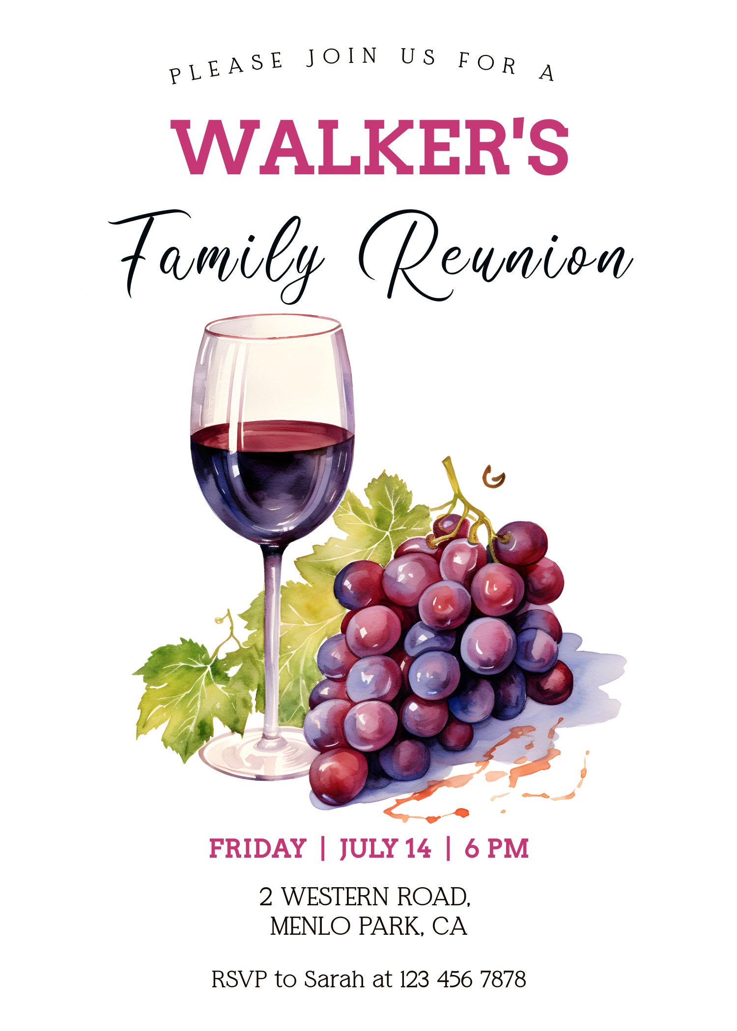 Family Reunion Invitation Editable Template, Family Gathering Digital ...