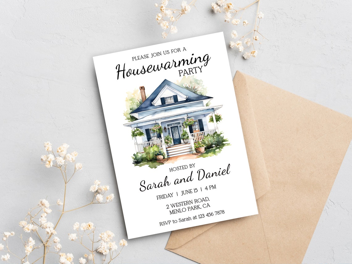 Housewarming Party Invitation Editable Template, House Warming Digital ...