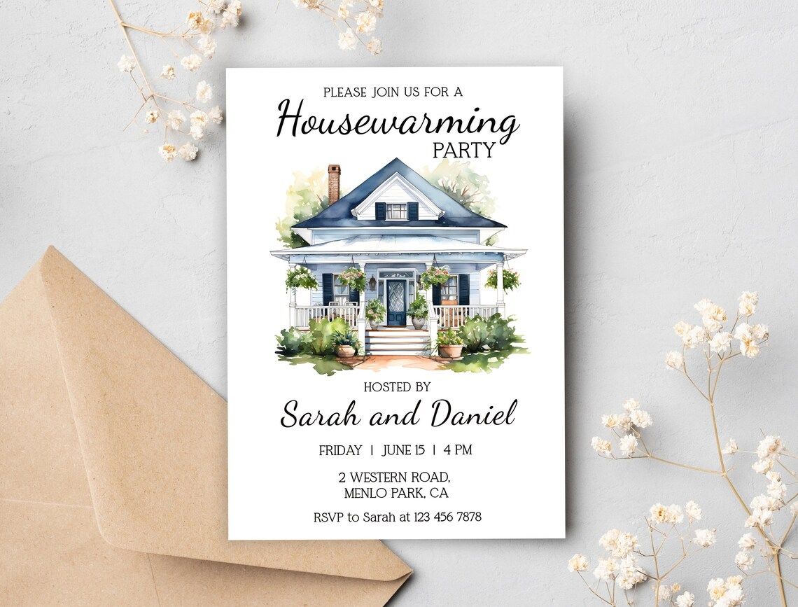 Housewarming Party Invitation Editable Template, House Warming Digital ...