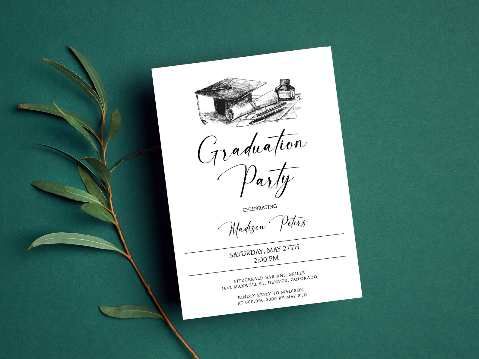 Graduation Party Invitation Template, Graduation Save the Date Card ...