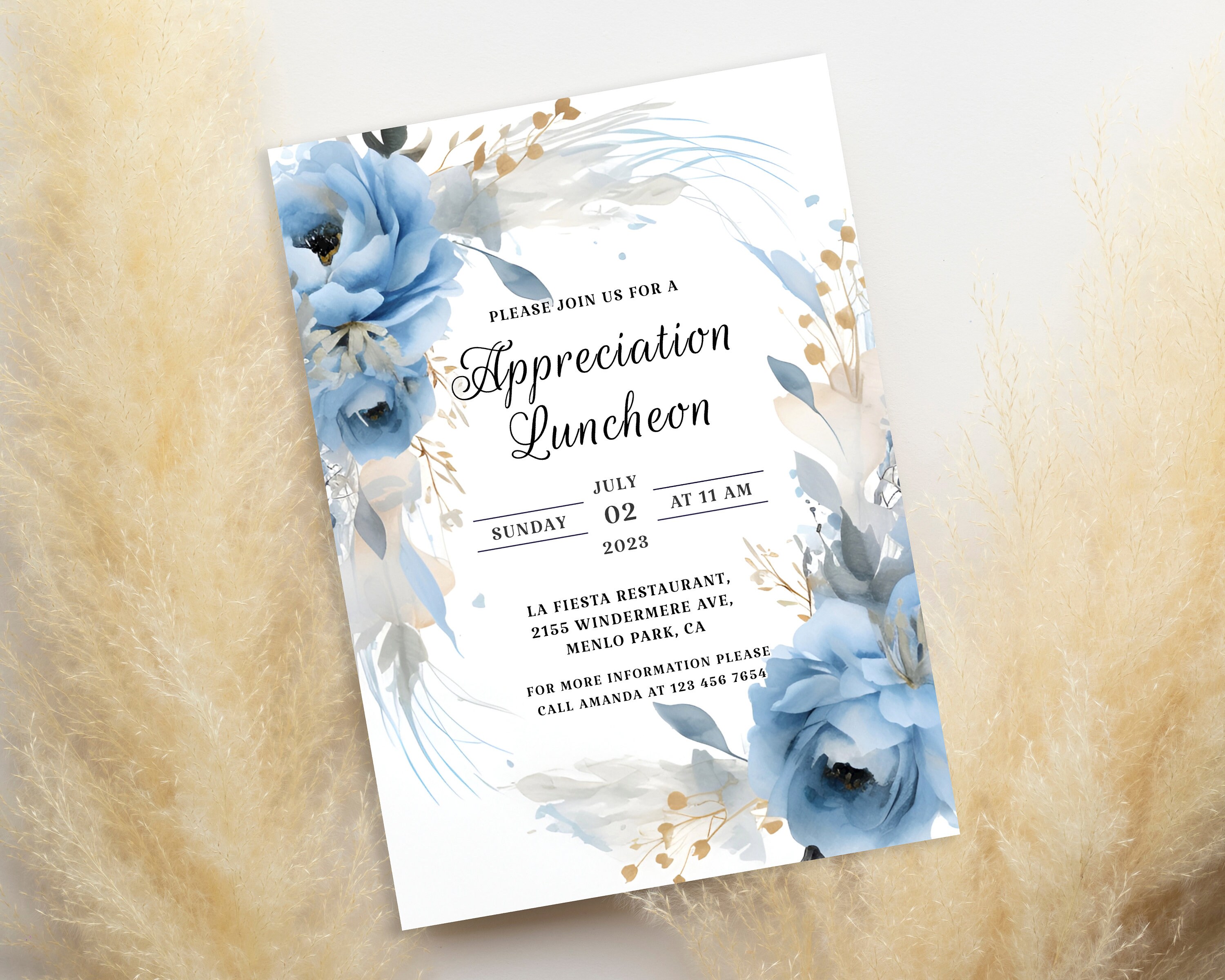 Appreciation Luncheon Invitation Template, Grateful Teacher Invitation ...