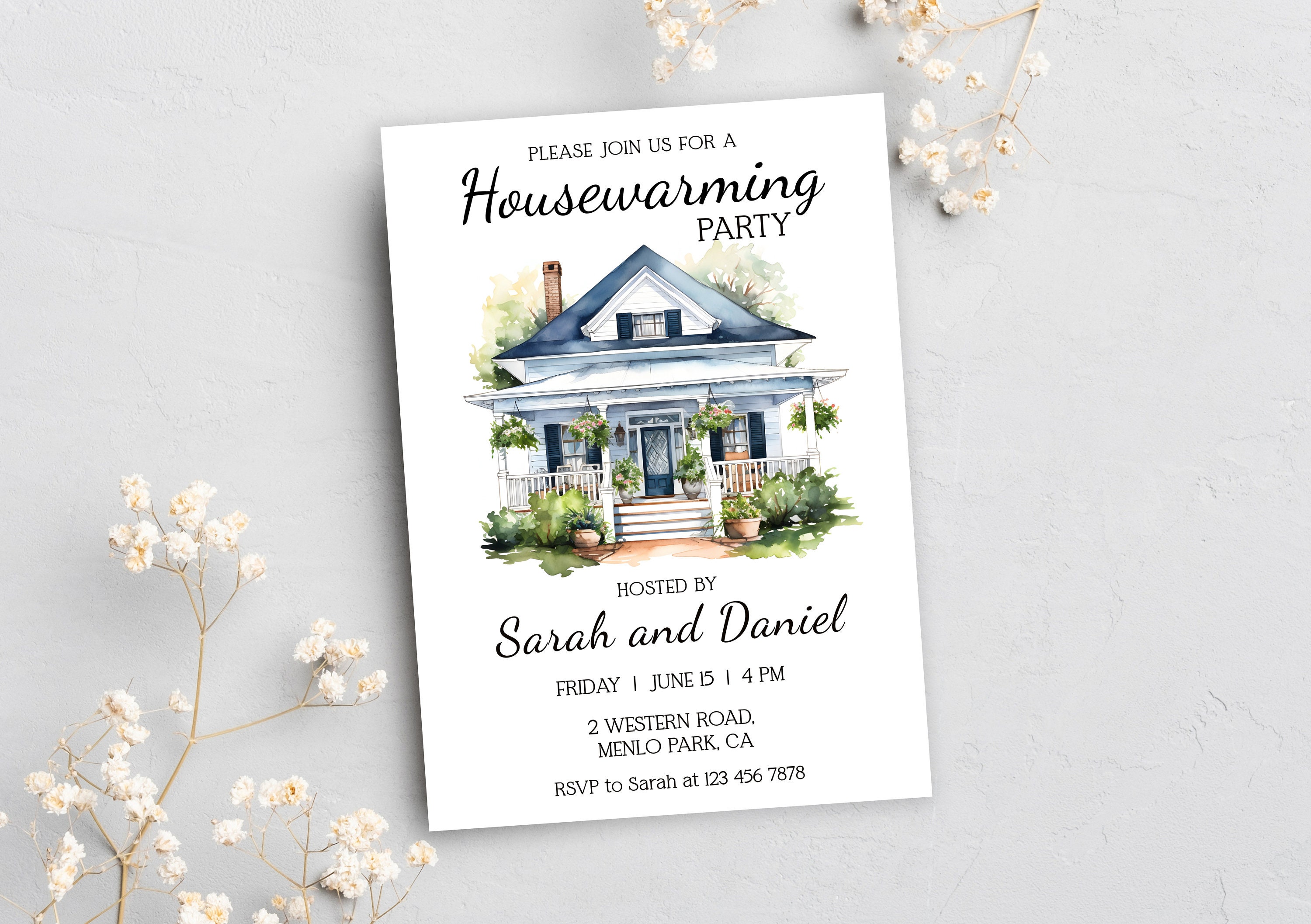 Housewarming Party Invitation Editable Template, House Warming Digital ...