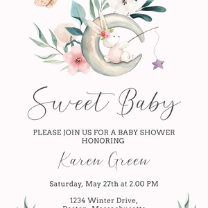 Baby Shower Invitation Template, Sweet Baby Invitation, Gender Neutral ...