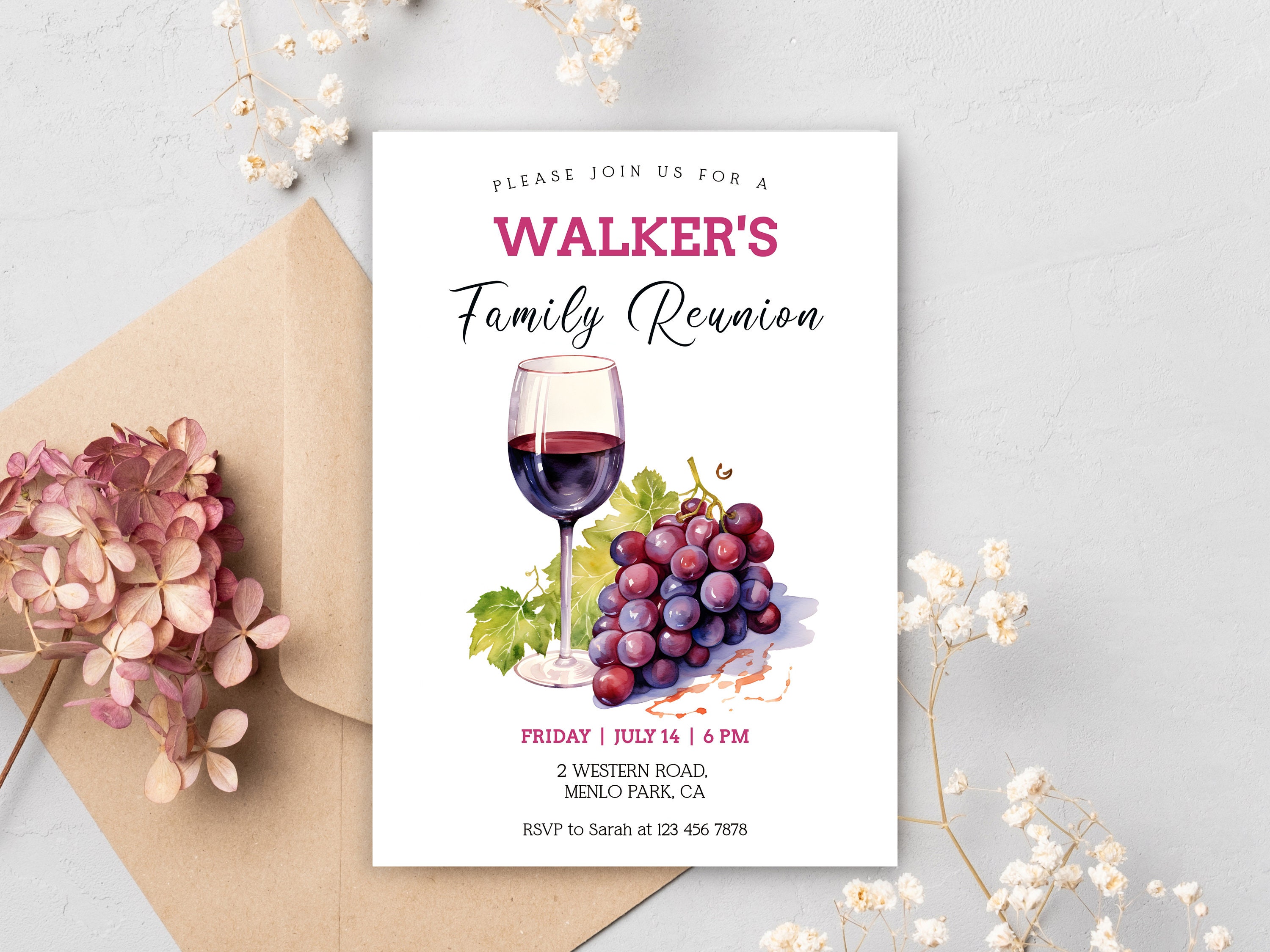 Family Reunion Invitation Editable Template, Family Gathering Digital ...