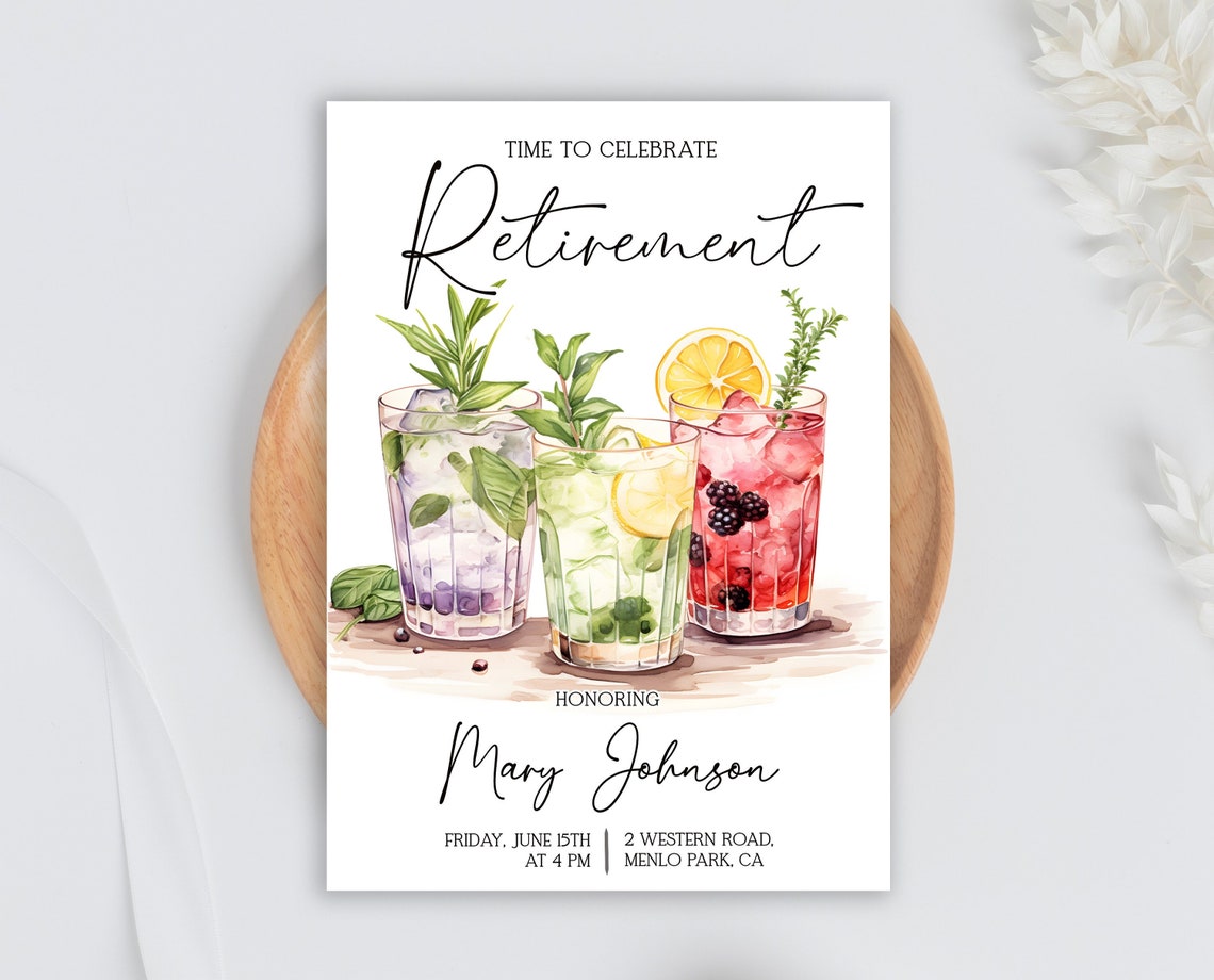 Retirement Invitation Editable Template Retirement Party - Etsy