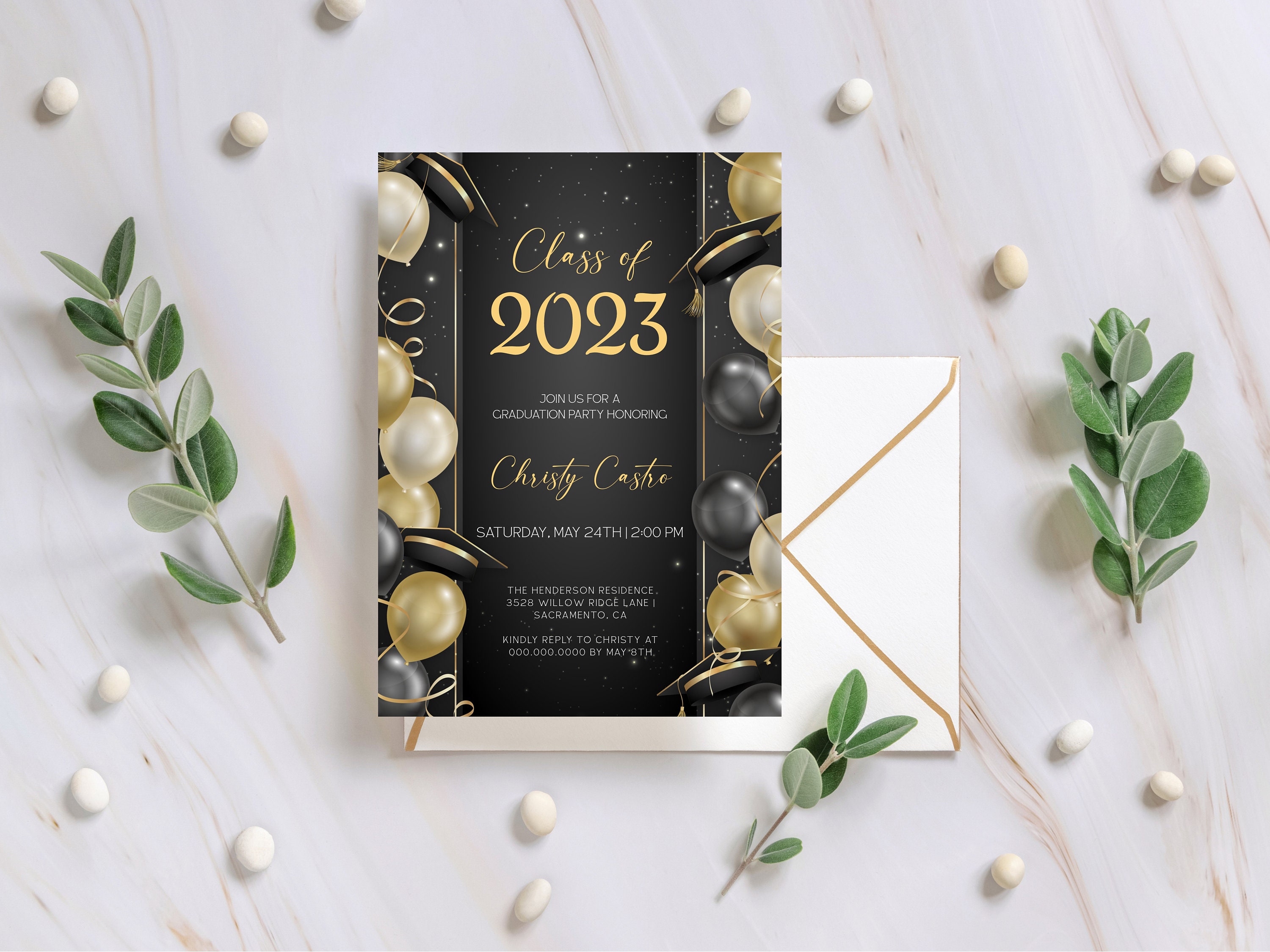 Class of 2023 Graduation Party Invitation Template, Graduation Save the ...