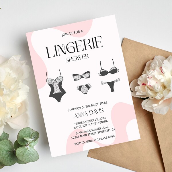 Lingerie Shower Invitation Etsy