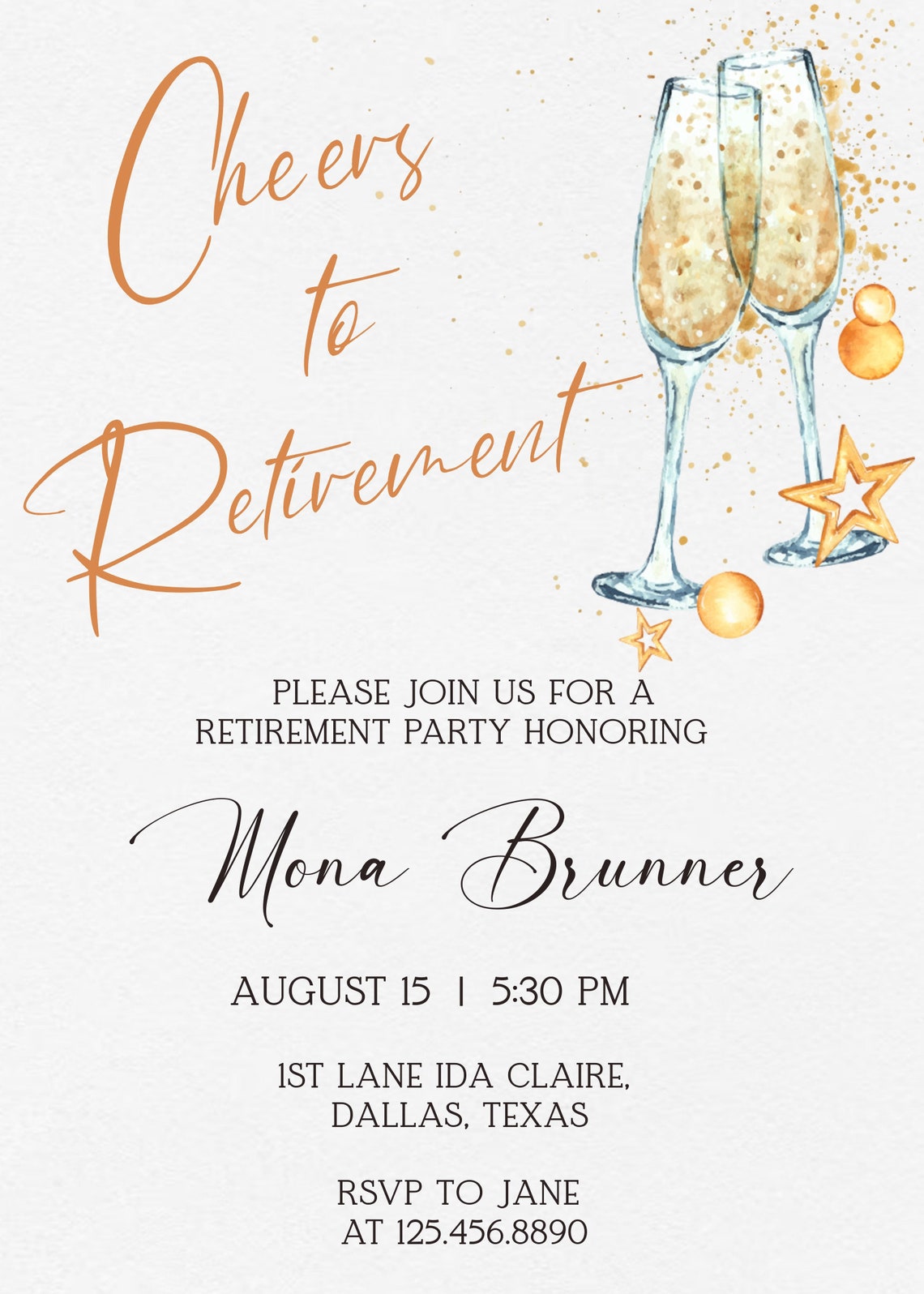 Retirement Invitation Editable Template, Retirement Party Digital ...