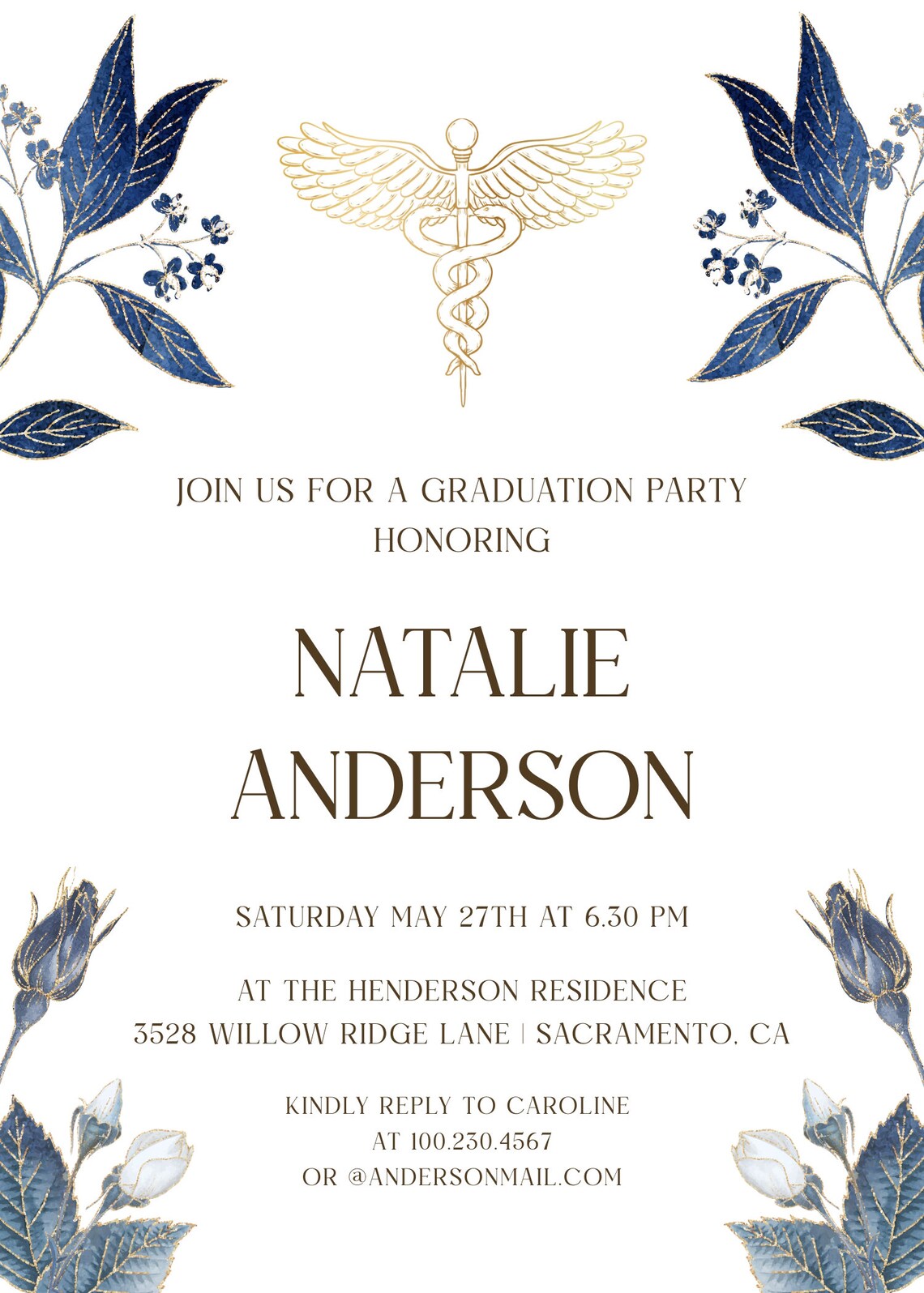 Medical Graduation Invitation, Nursing School Invitation Party Card ...