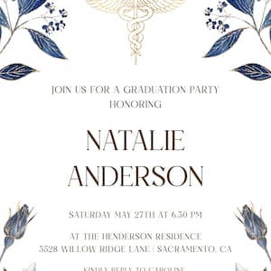 Medical Graduation Invitation, Nursing School Invitation Party Card ...