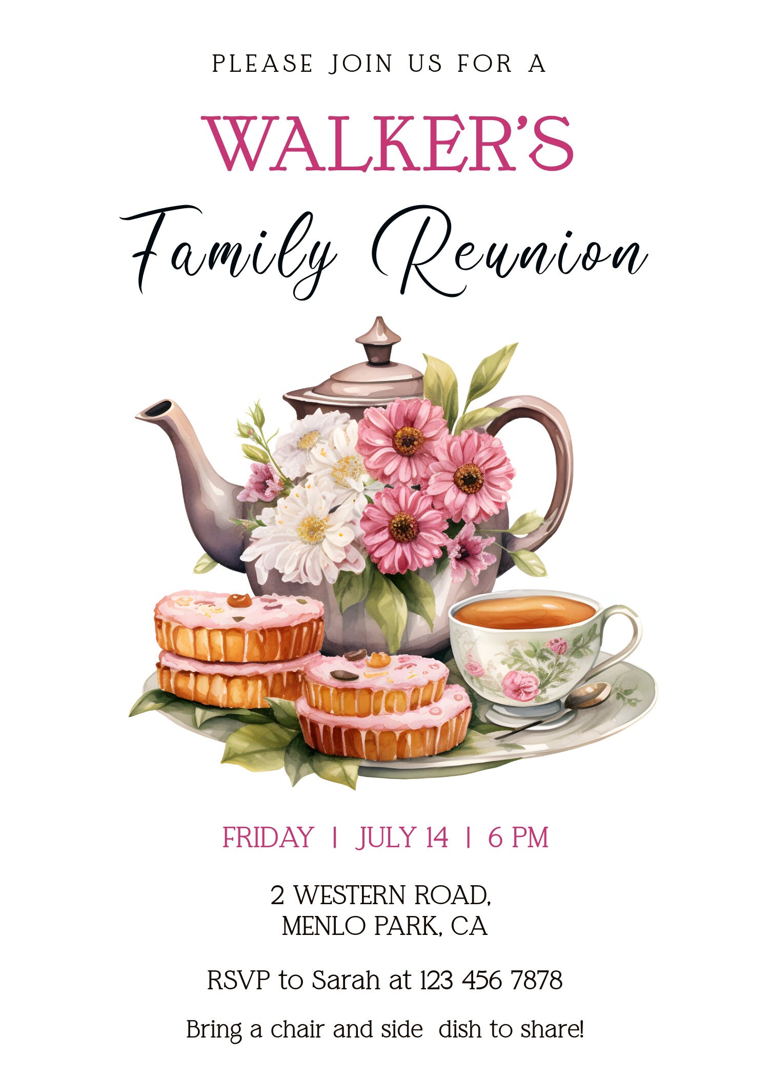 Family Reunion Invitation Editable Template, Family Gathering Digital ...