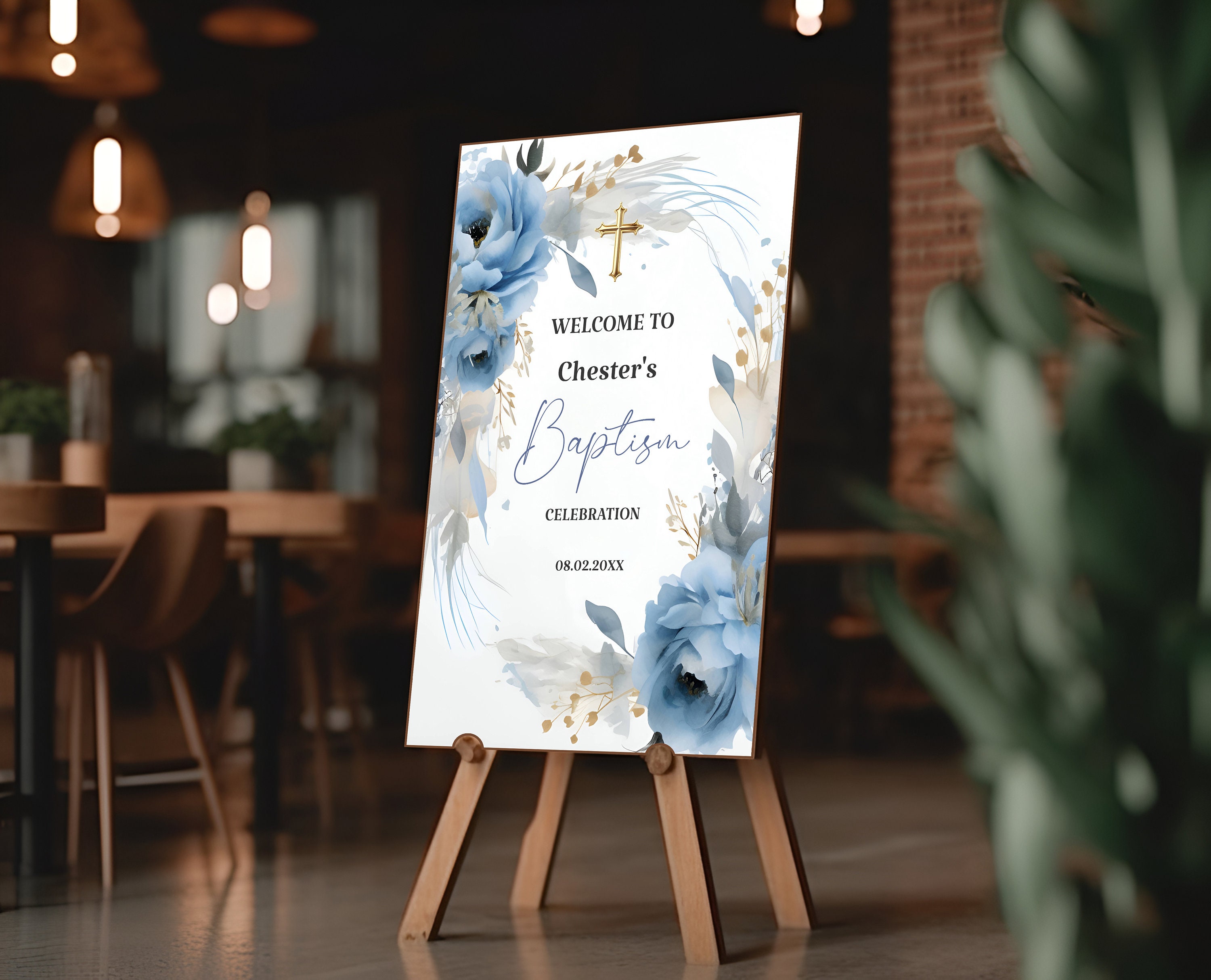 Baptism Welcome Sign Template, Boy Baptism Welcome Sign, Baby Baptism ...