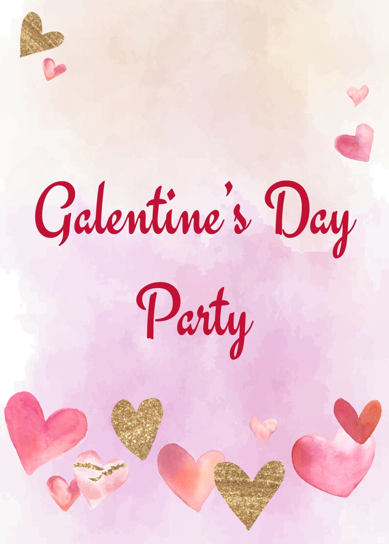 Galentines Day Party Invitation Template Galentine's - Etsy