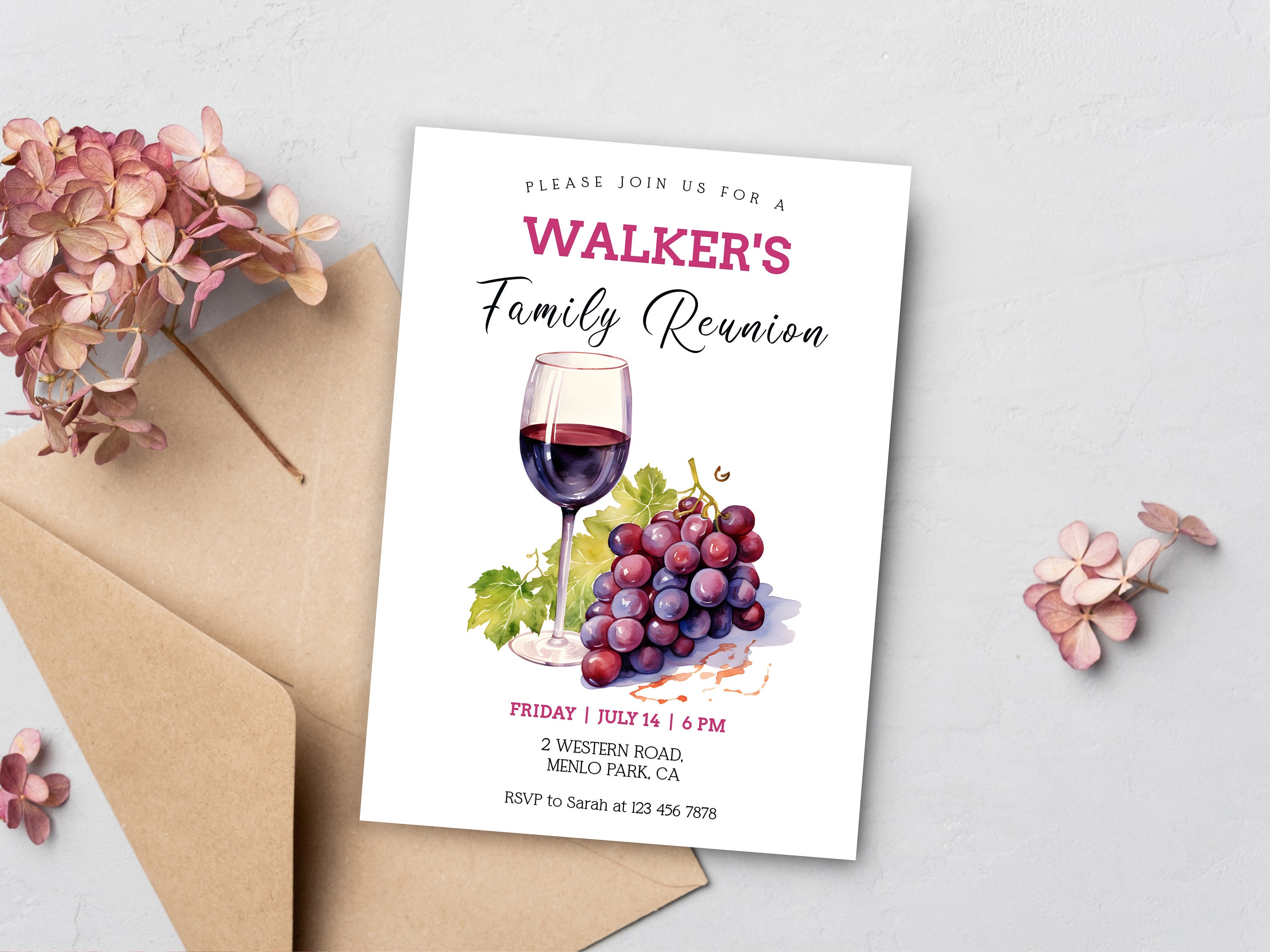 Family Reunion Invitation Editable Template, Family Gathering Digital ...