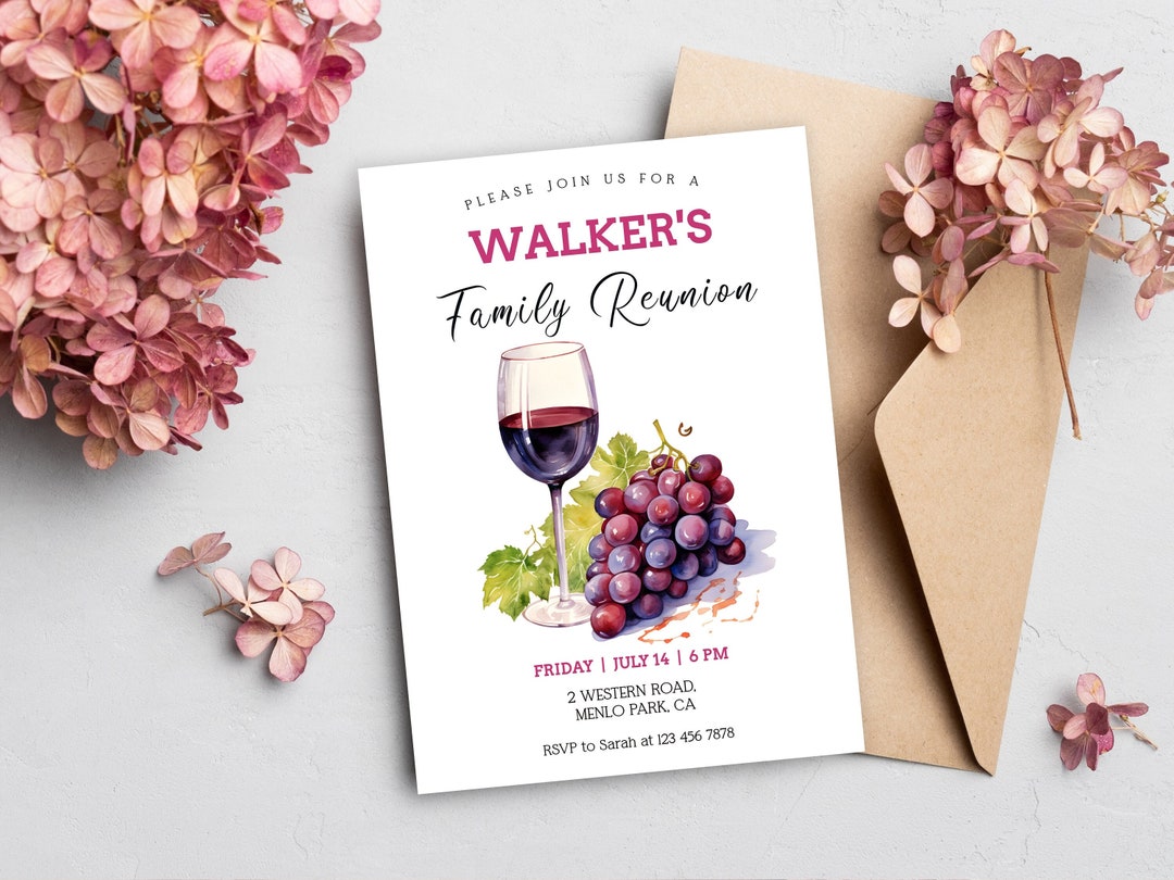Family Reunion Invitation Editable Template, Family Gathering Digital ...