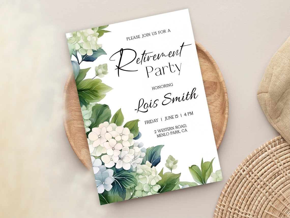 Retirement Invitation Editable Template, Retirement Party Digital ...