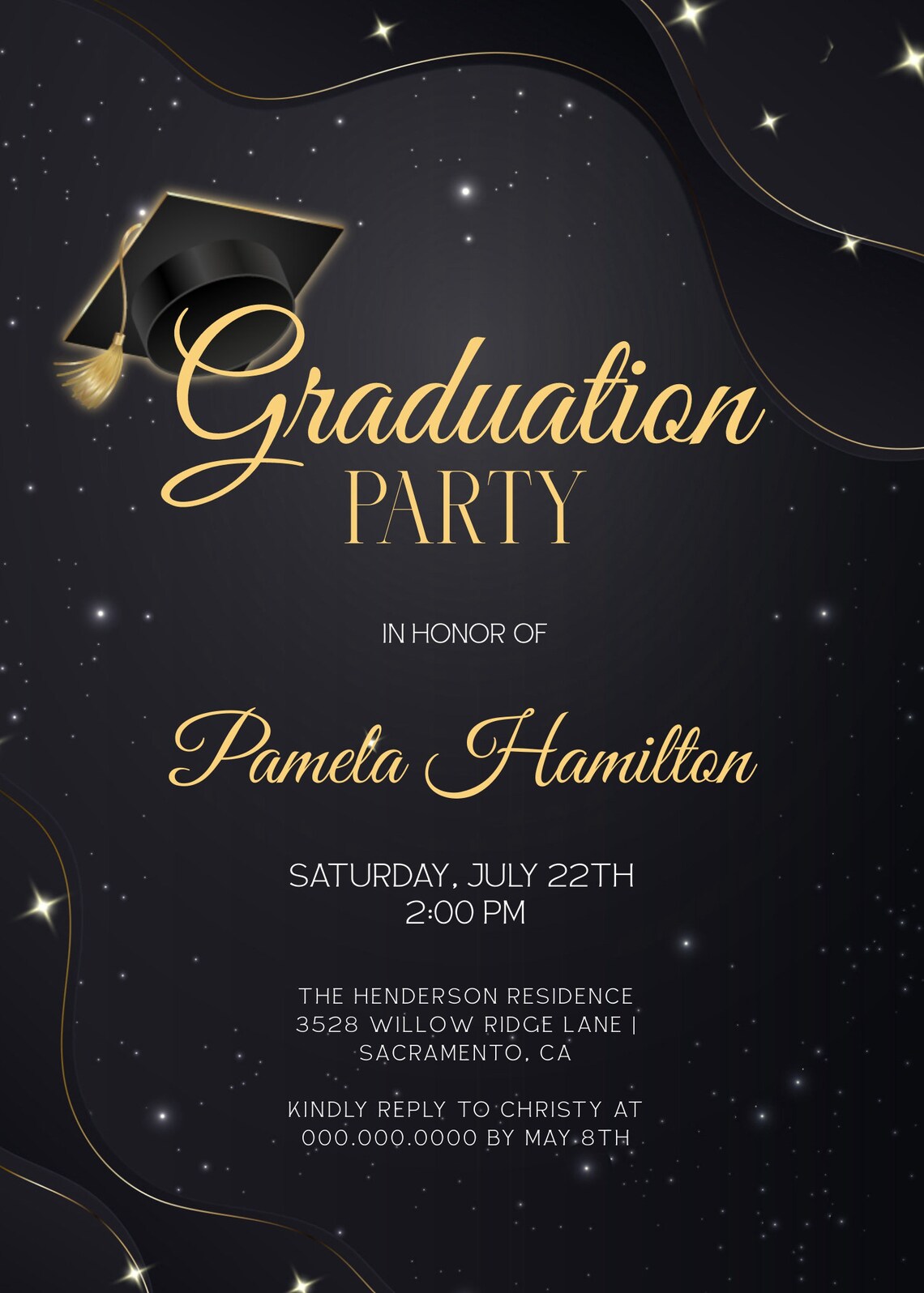 Graduation Party Invitation Template, Graduation Save the Date Card ...
