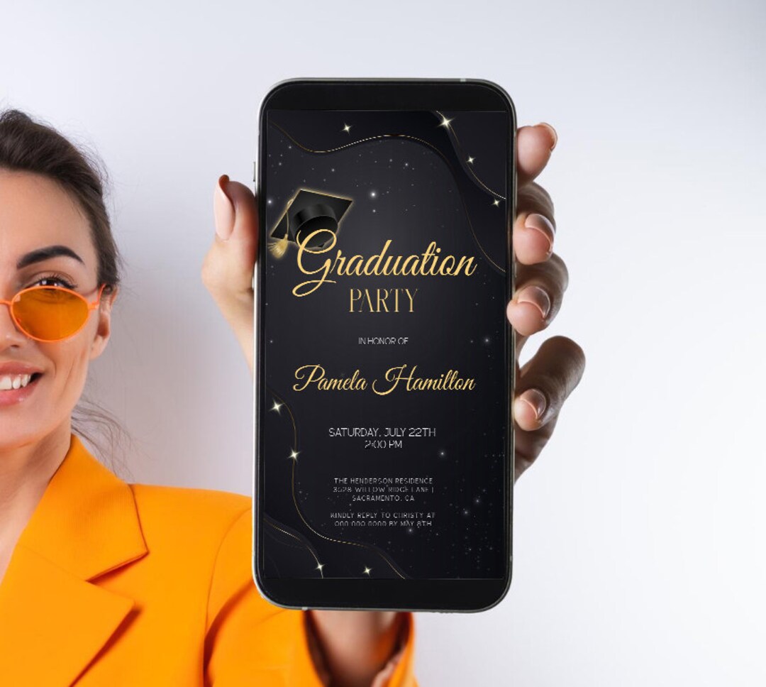 Graduation Party Digital Invitation Template, Graduation Save the Date ...