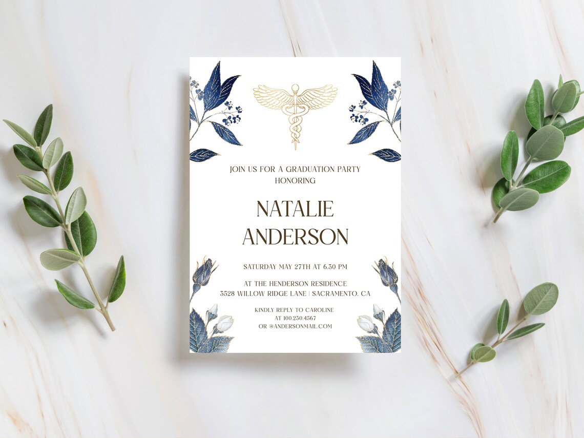 Medical Graduation Invitation, Nursing School Invitation Party Card ...