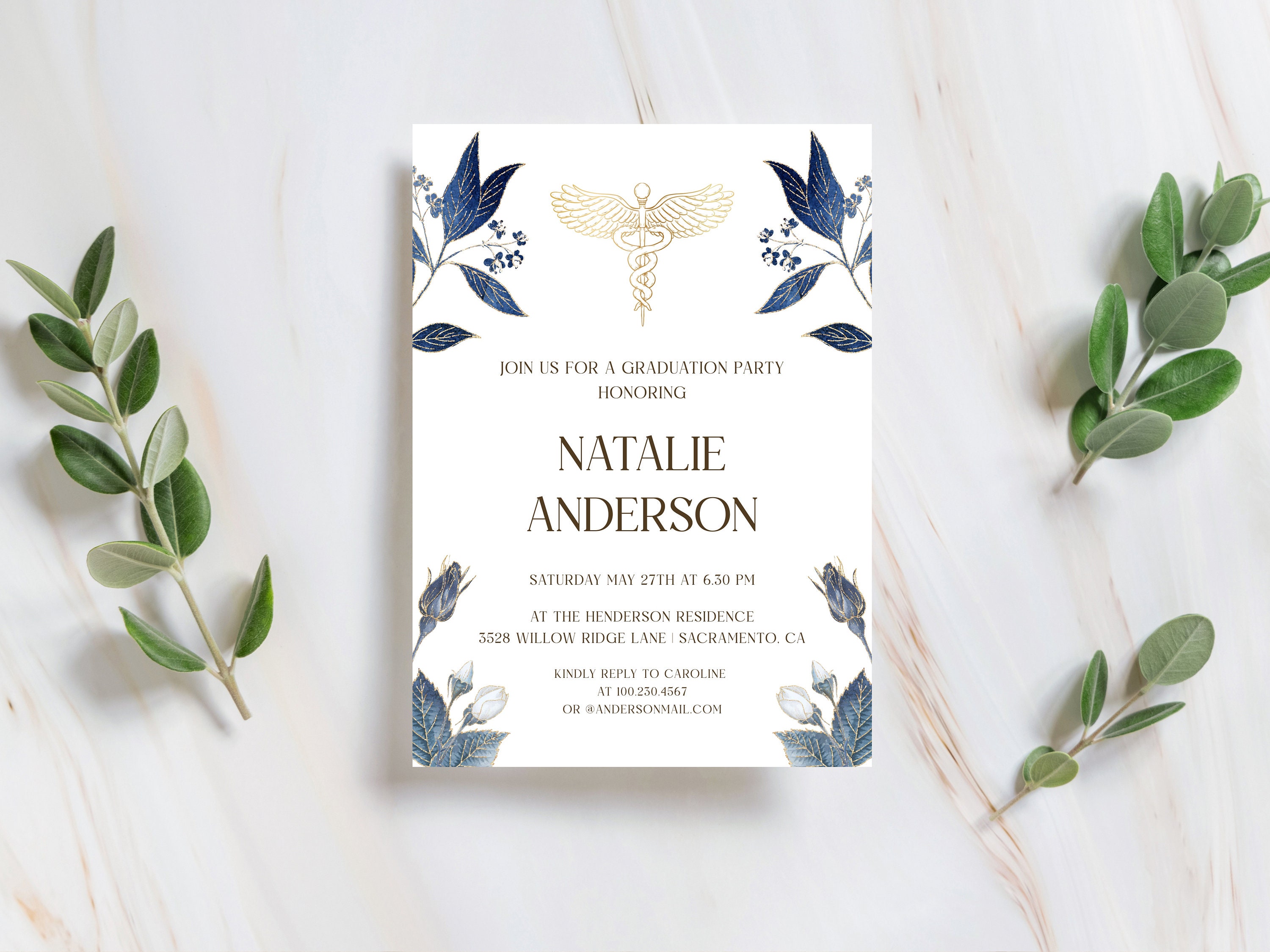 Medical Graduation Invitation, Nursing School Invitation Party Card ...