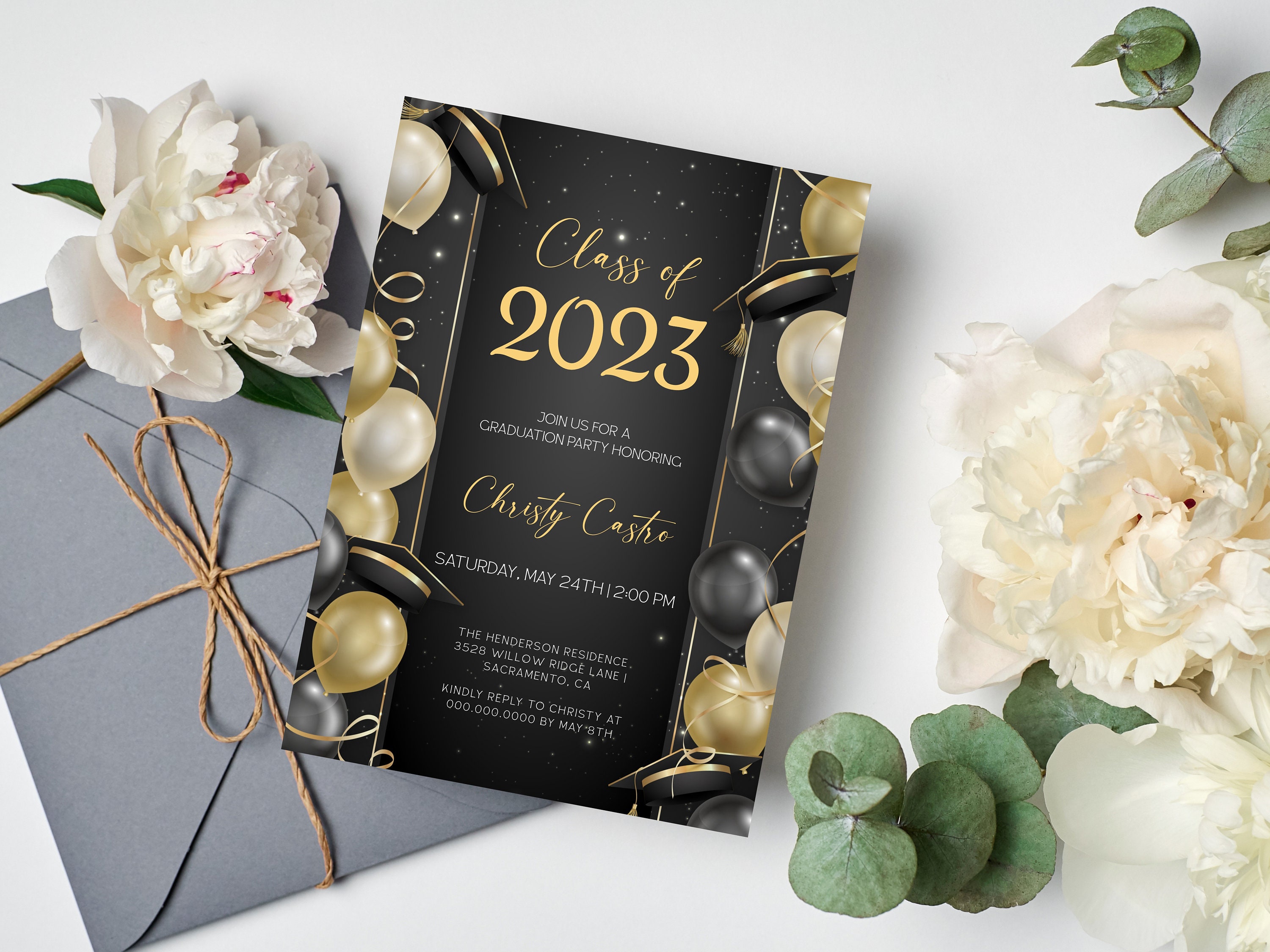 Class of 2023 Graduation Party Invitation Template, Graduation Save the ...