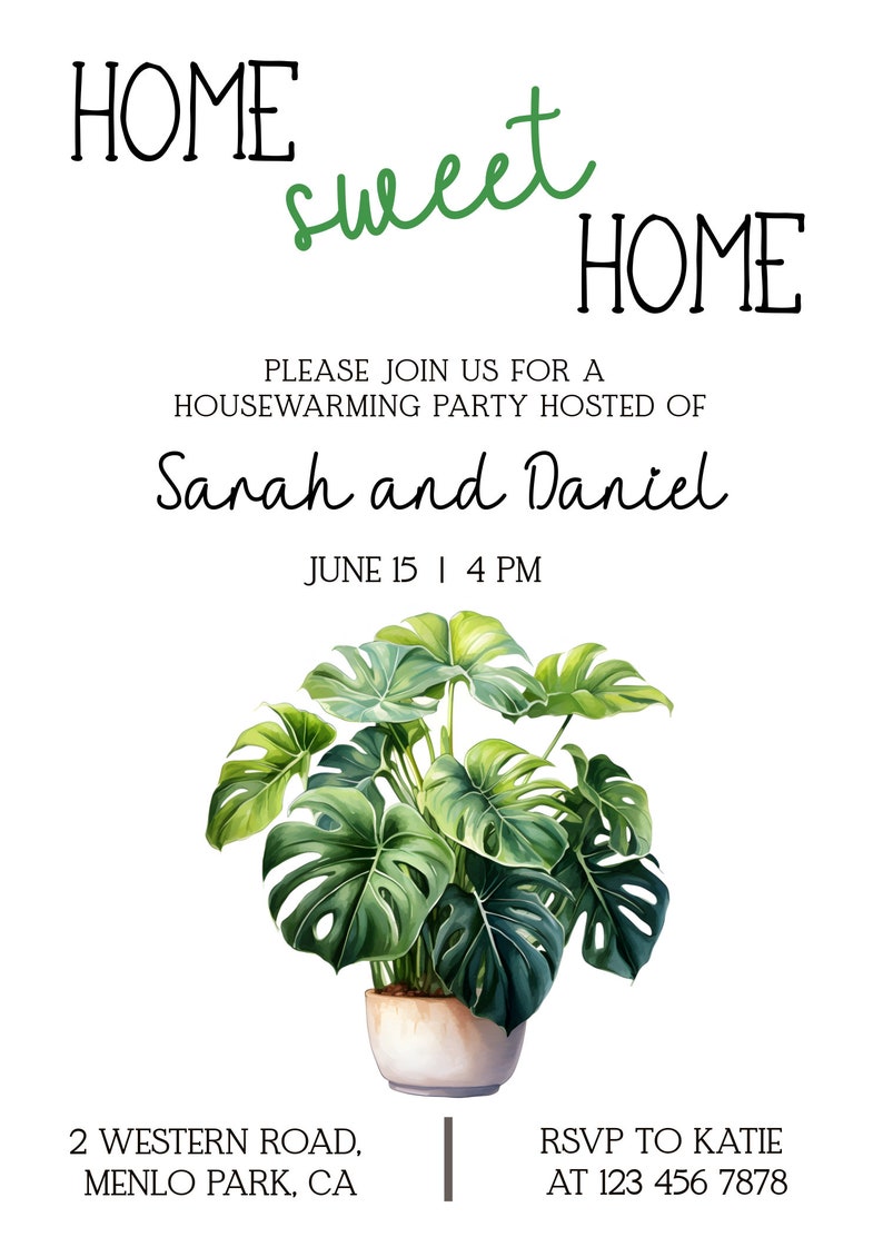 Home Sweet Home Housewarming Invitation Editable Template, House ...