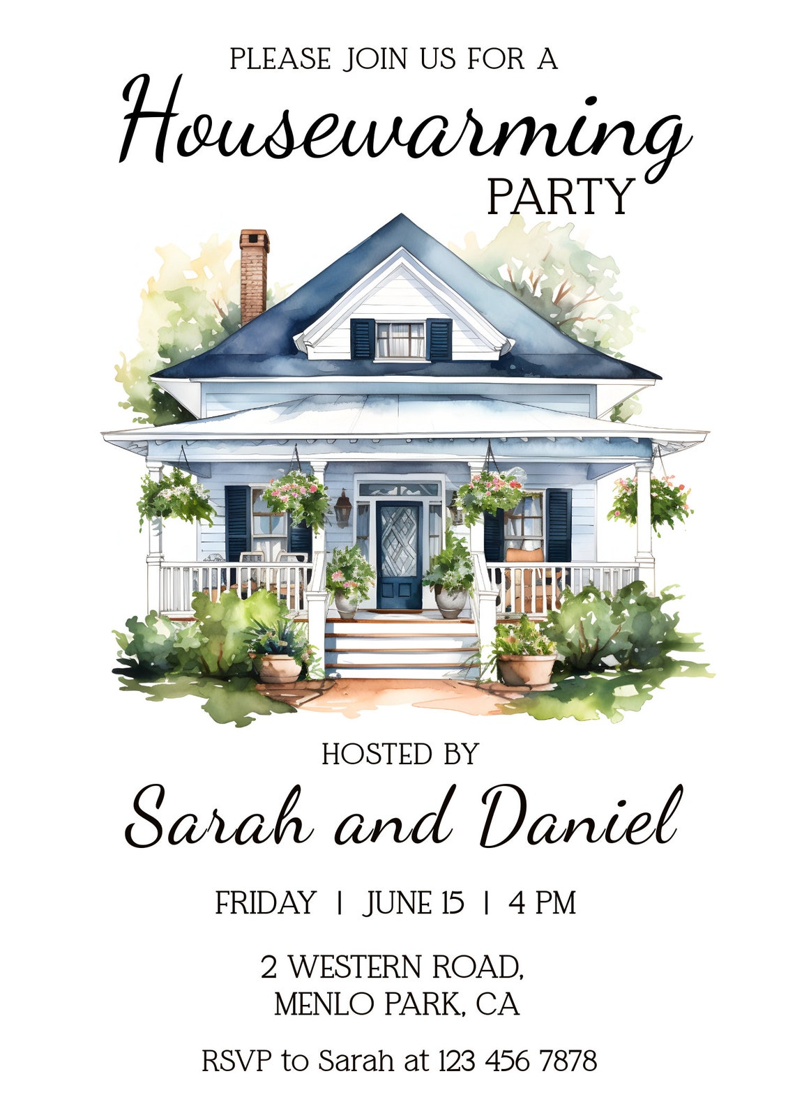 Housewarming Party Invitation Editable Template, House Warming Digital ...